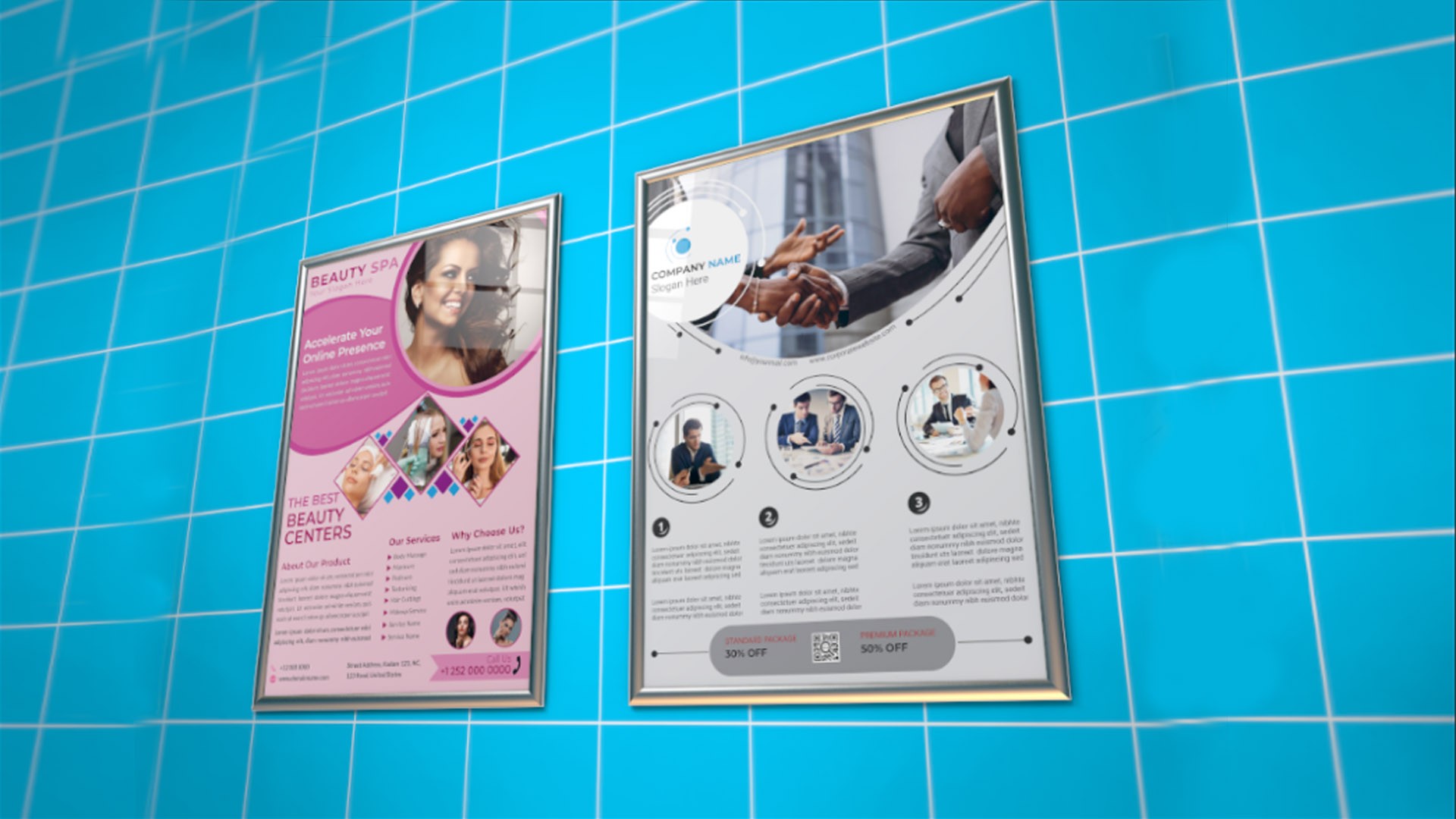 Wall Flyer Mockup PSD Free Download | Free Flyer Mockup